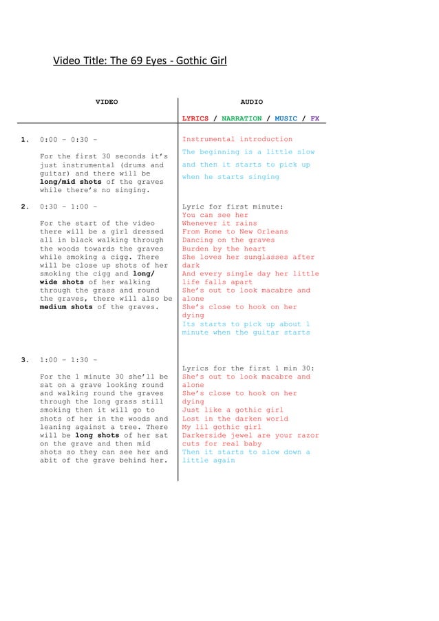 Music video script_final draft | PDF