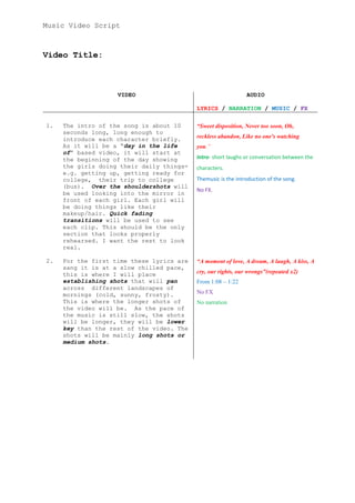 Music video script_template | DOCX