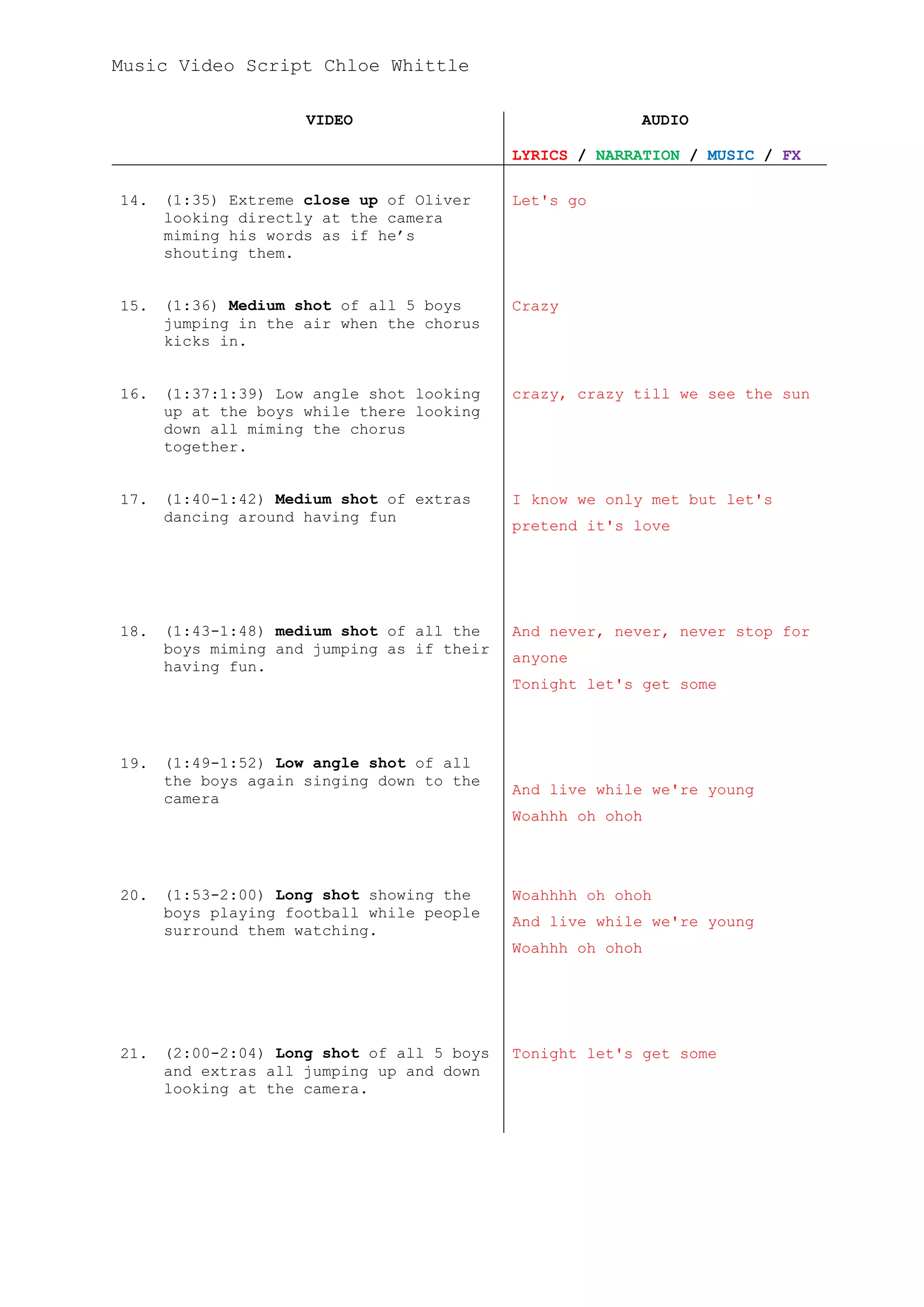 Music video script_template | PDF