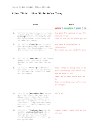 Music video script_template | PDF