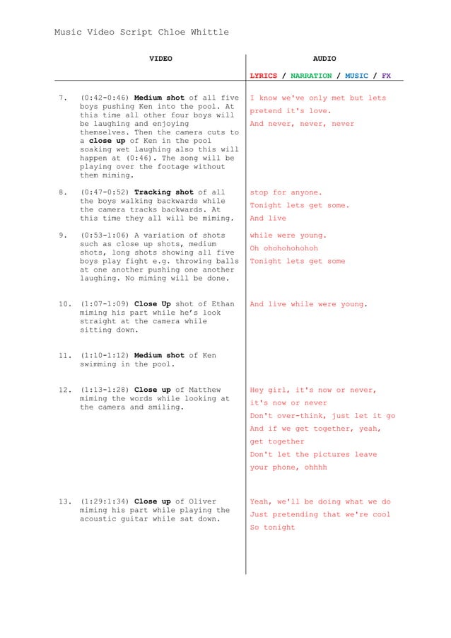 Music video script_template | PDF