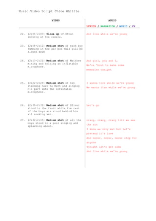 Music video script_template | PDF