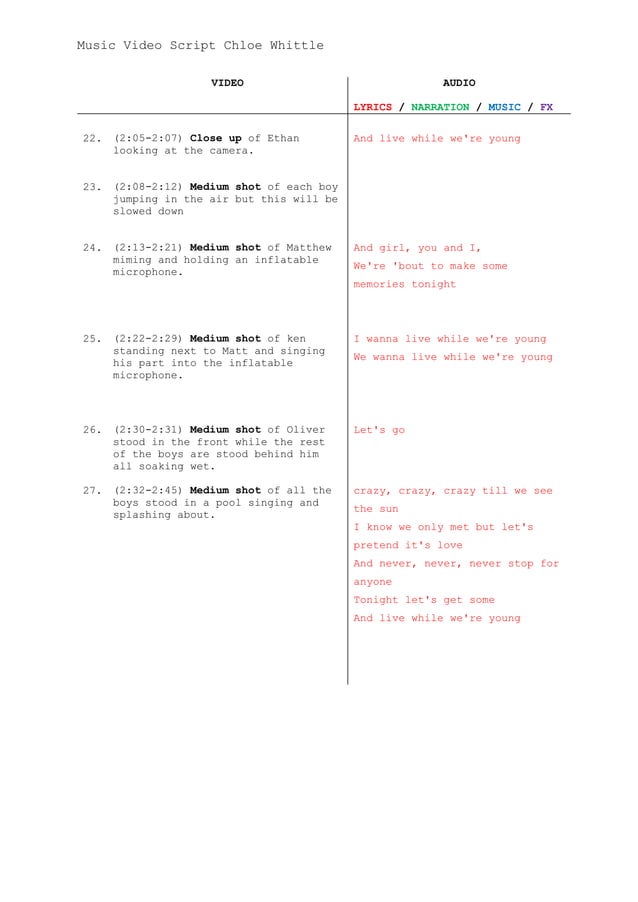 Music video script_template | PDF