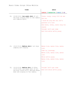 Music video script_template | PDF