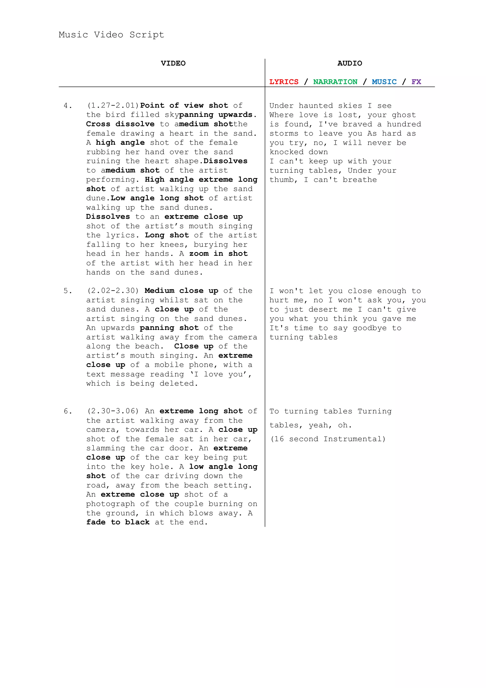 Music video script_template | DOCX