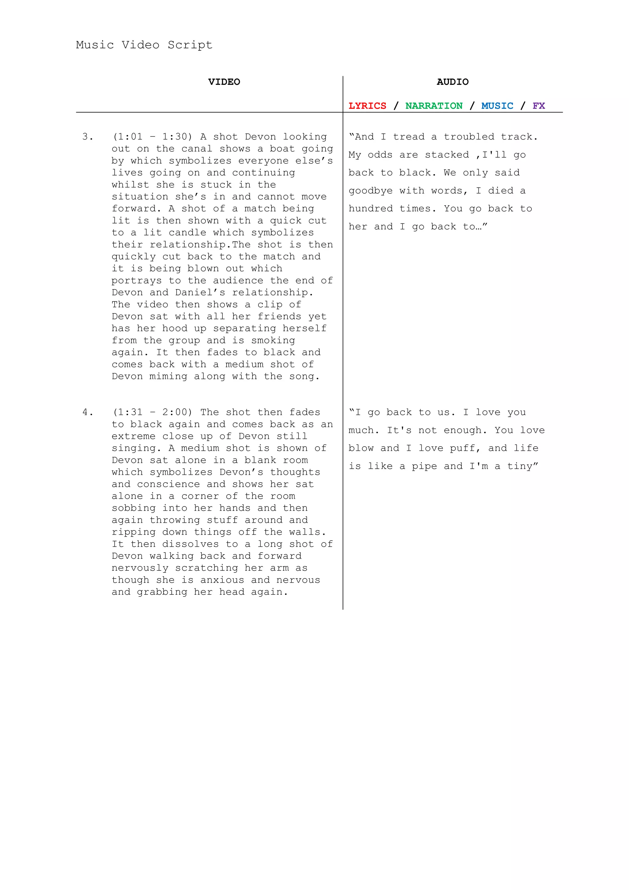 Music video script template | PDF