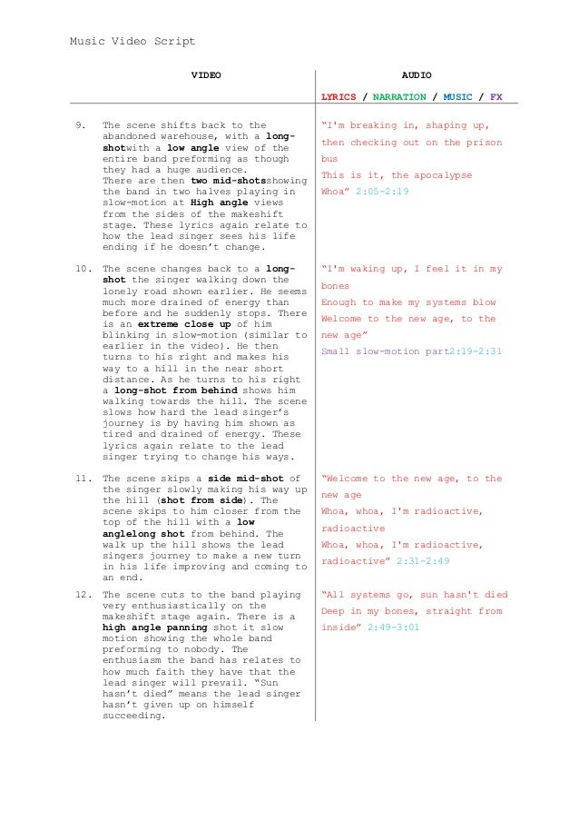 Music video script_template 1