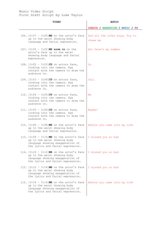 Music video script_template2 | PDF