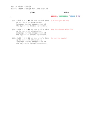 Music video script_template2 | PDF