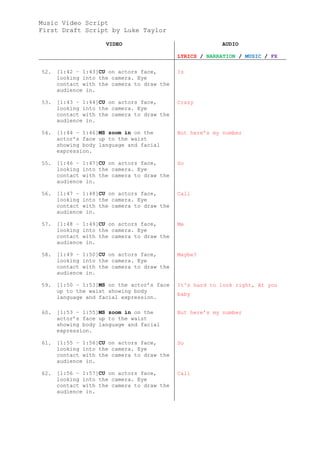 Music video script_template2 | PDF