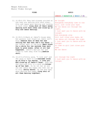 Music video script_template 2 | DOCX
