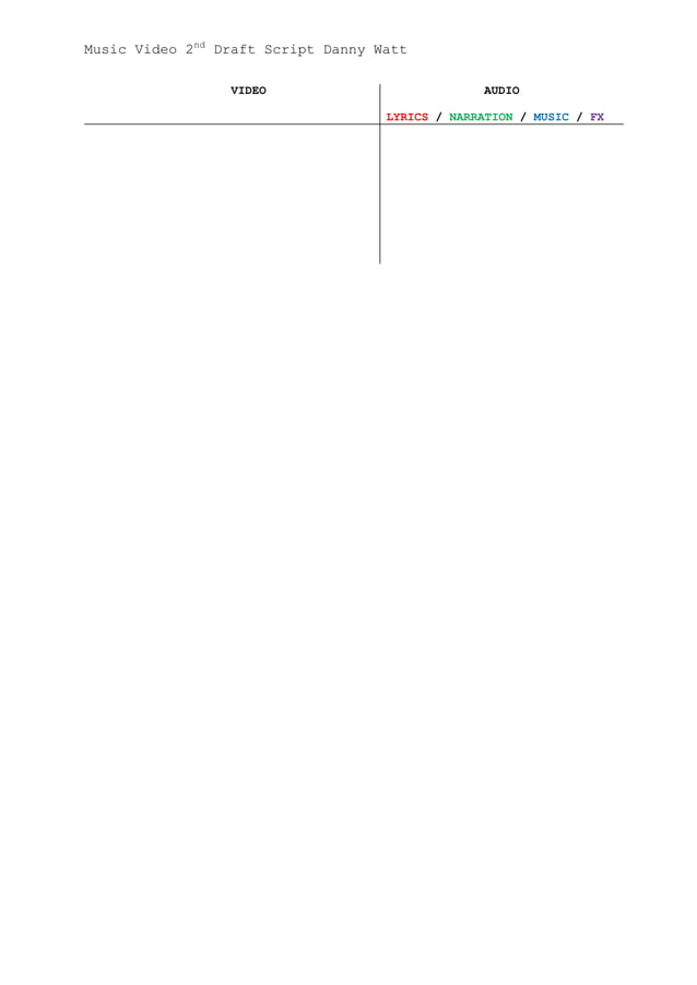 Music video script_template 2 | PDF