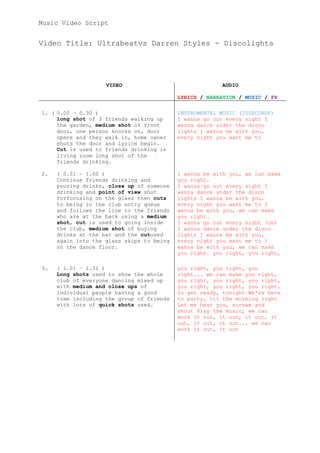 Music video script_template finished | PDF