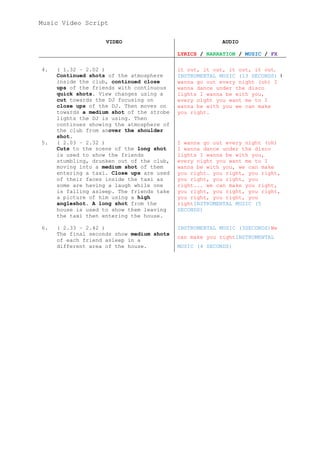 Music video script_template finished | PDF