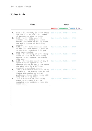 Music video script_template_update_nov_2013 | PDF