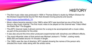 Music videos powerpoint | PPTX