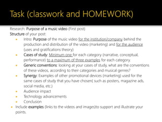 Music videos research into similar products | PPTX
