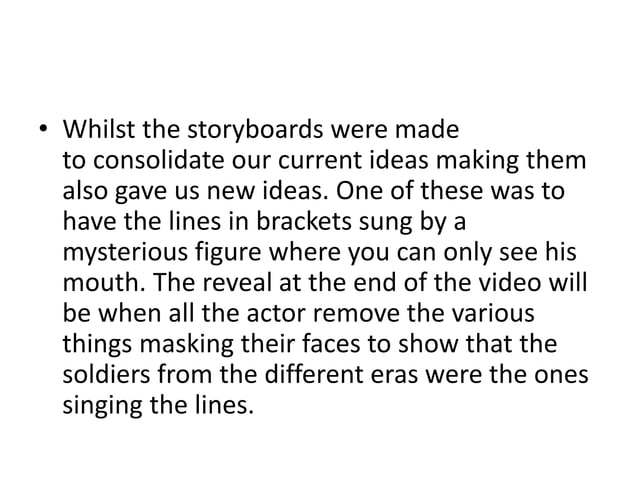 Music video storyboard | PPTX