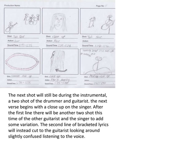Music video storyboard | PPTX