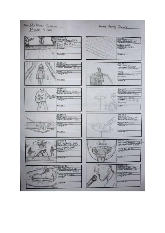 Music video storyboard | DOCX