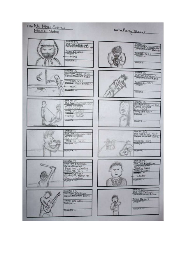 Music video storyboard | DOCX