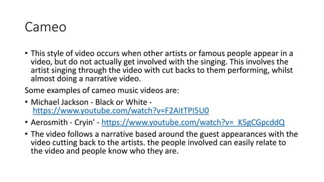 Music video styles | PPTX