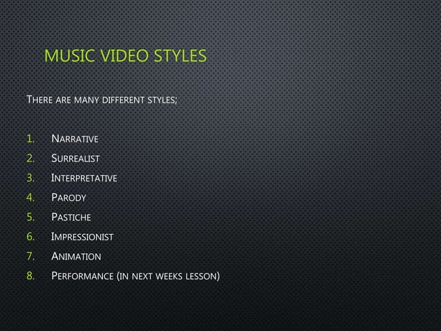 Music video styles | PPT