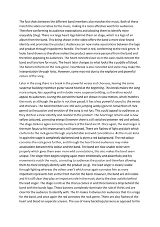 Music video textual analysis | DOCX