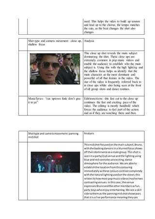 Music video textual analysis | DOCX