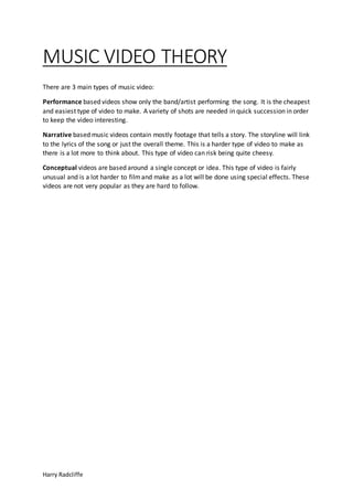 Music video theory | DOCX