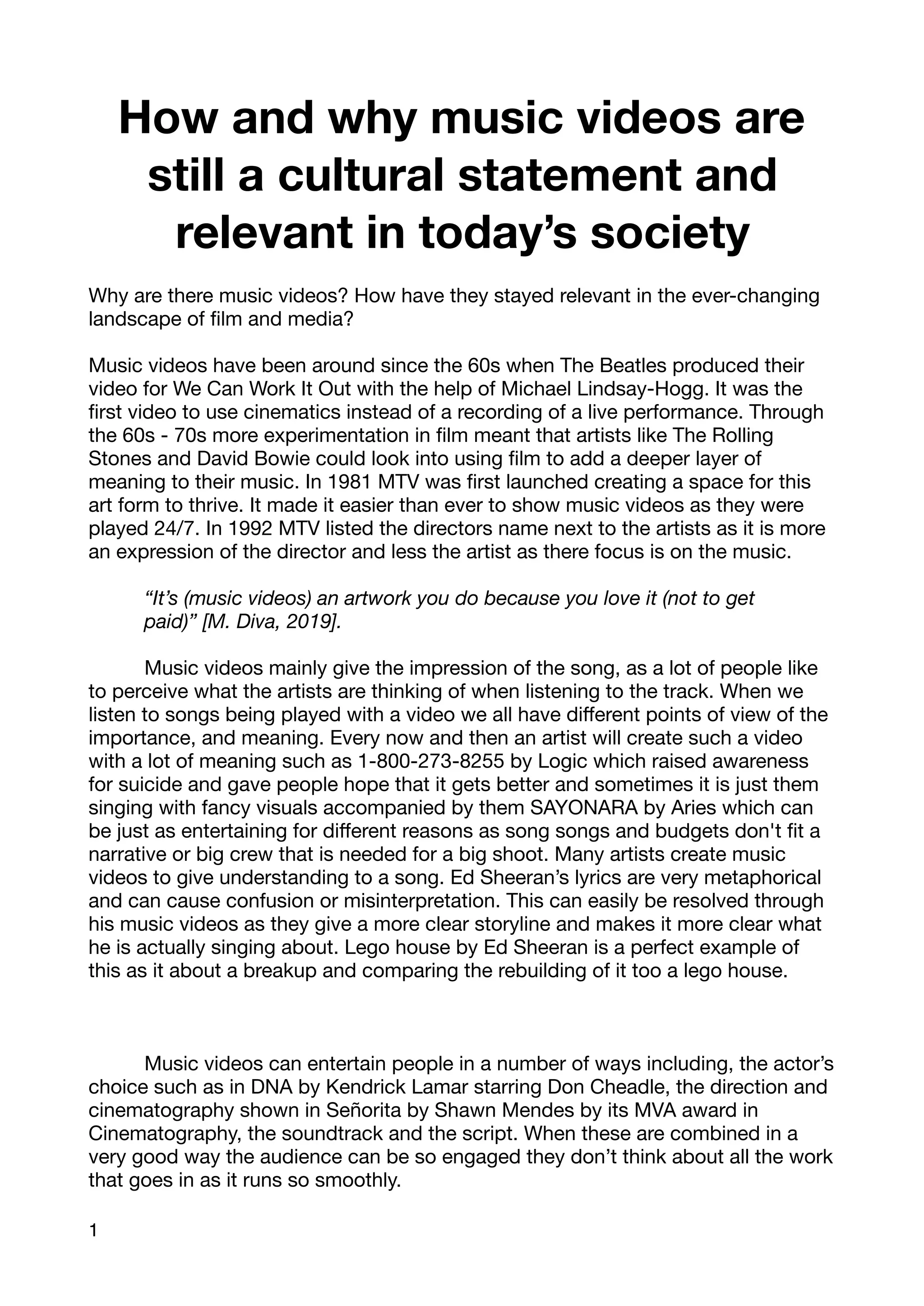 Music video thesis | PDF