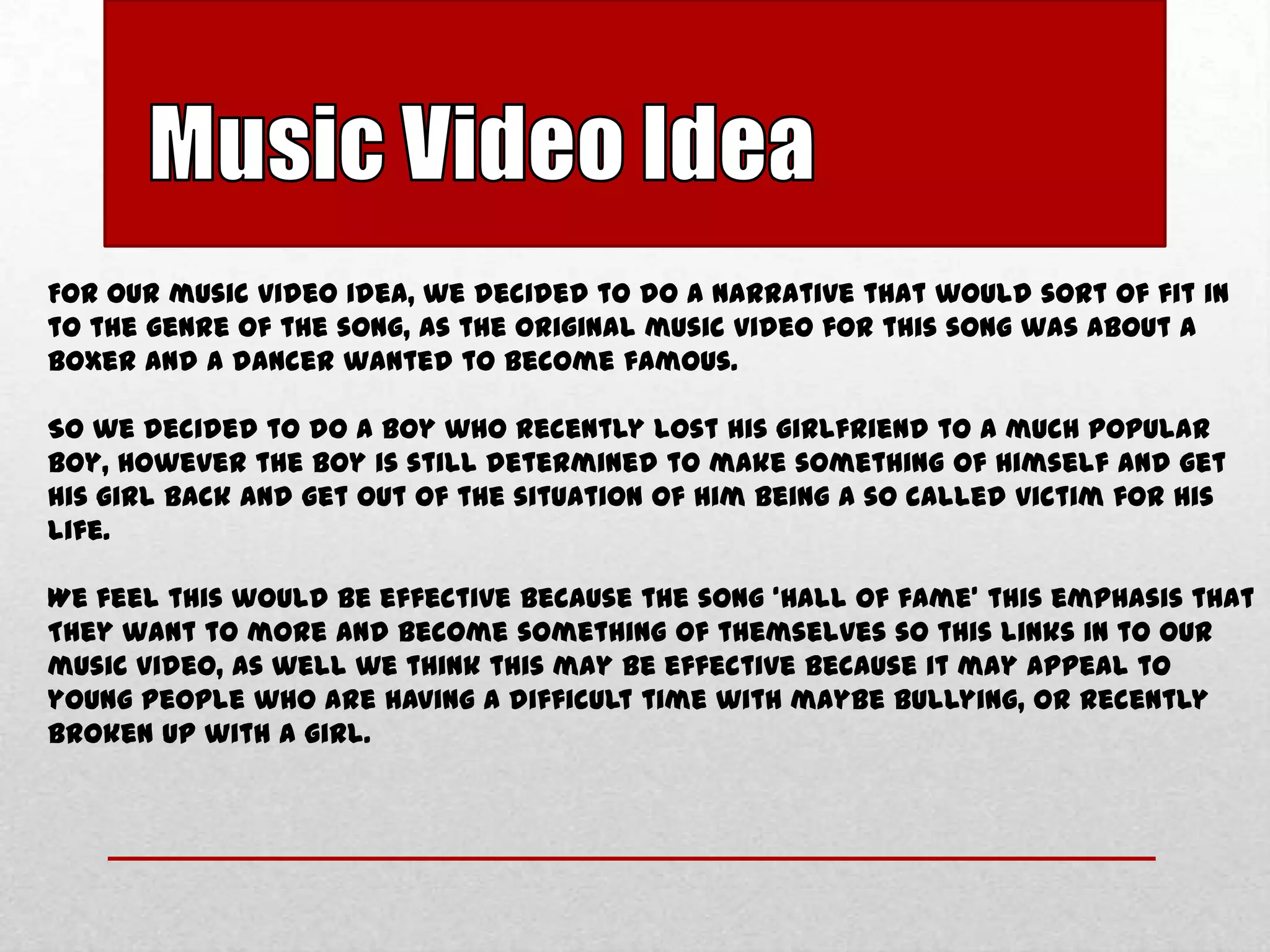 Music video treatment | PPTX | Video Software | Computer Software and ...