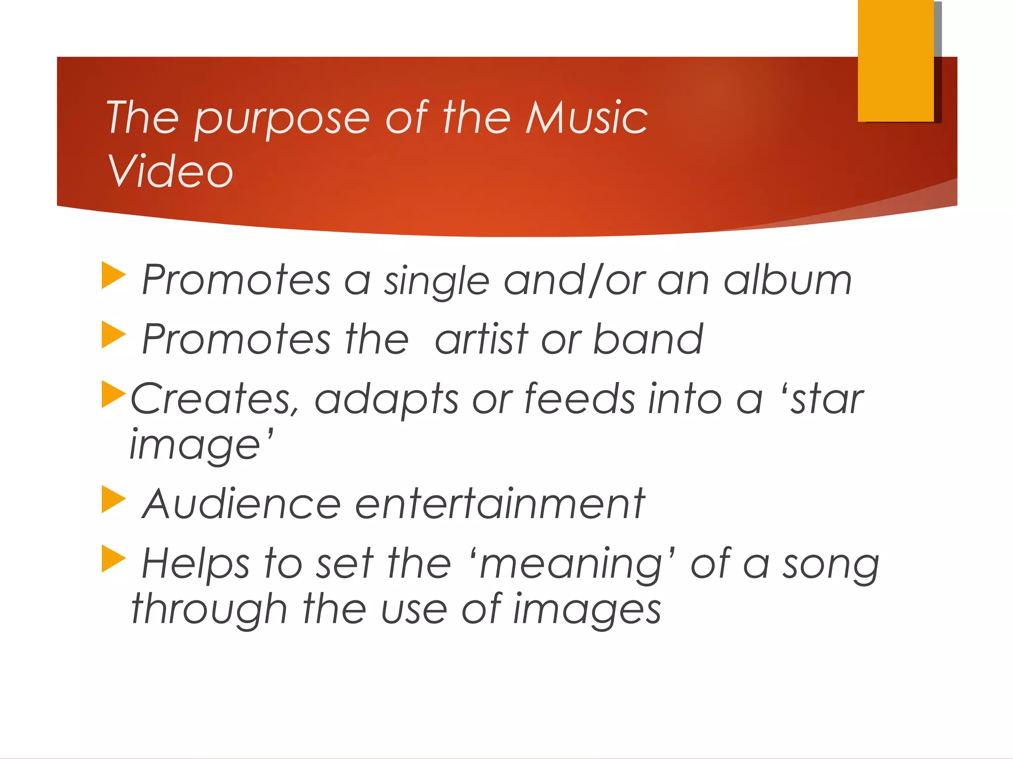 Music Video Styles - A2 Media Studies | PPT