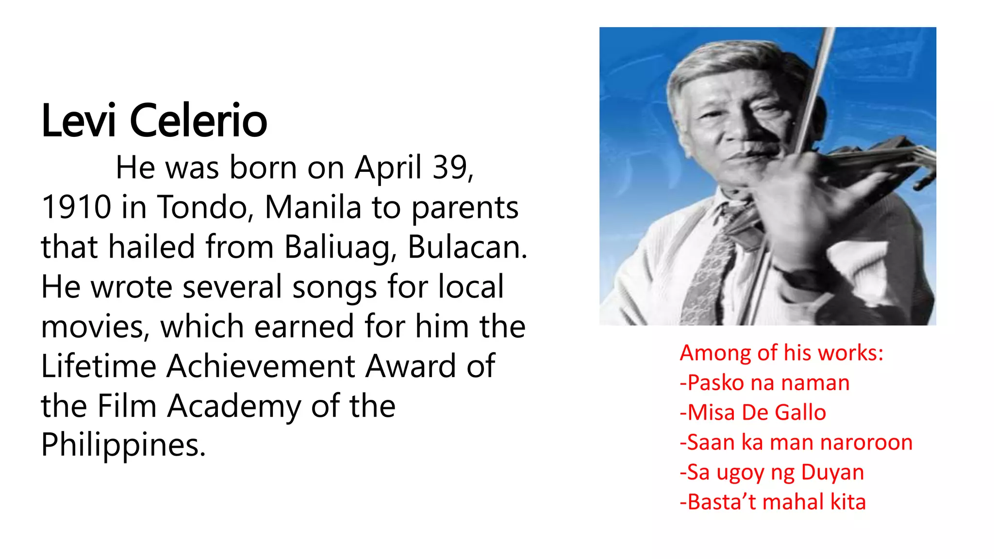 Modern Filipino Musician and Songwriter | PPTX
