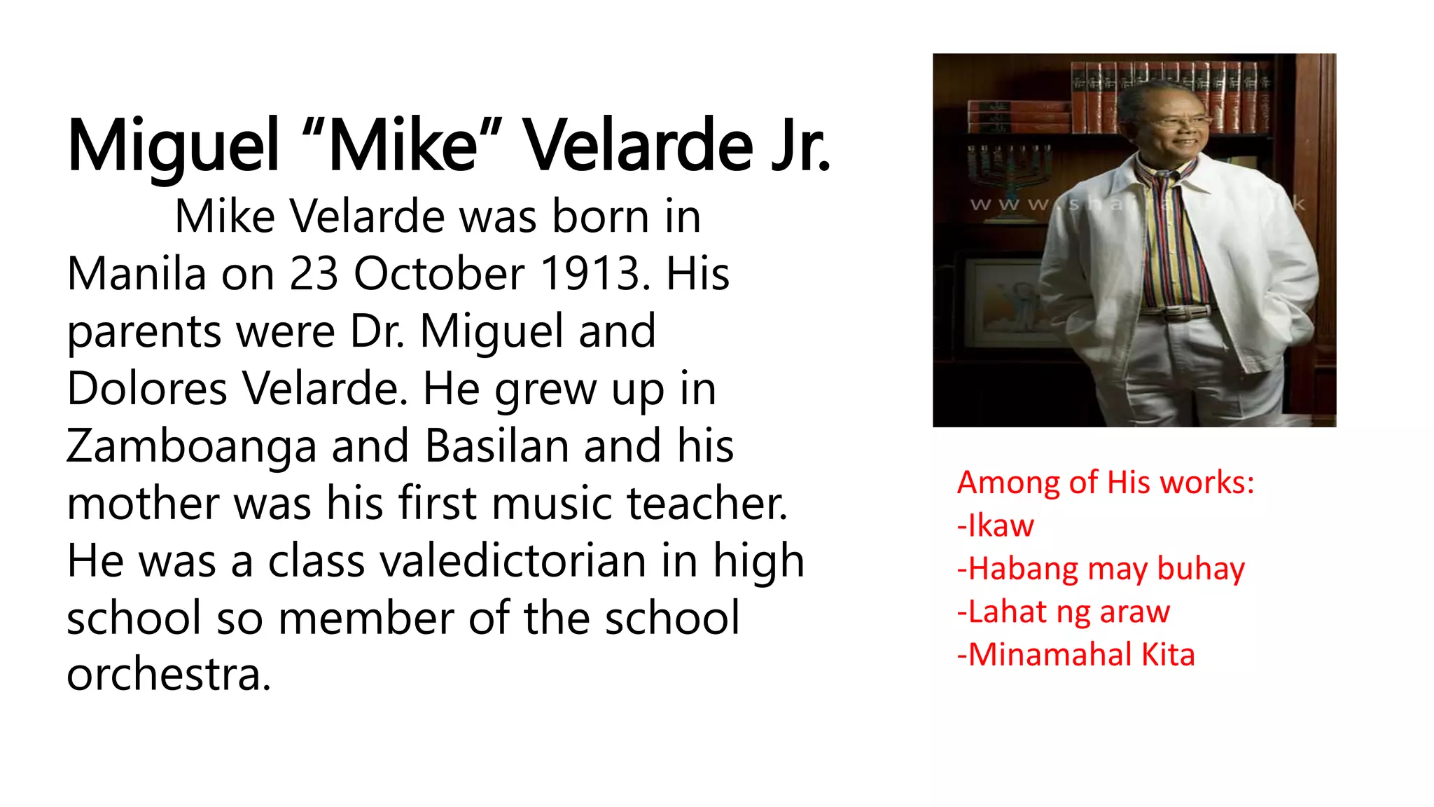 Modern Filipino Musician and Songwriter | PPTX