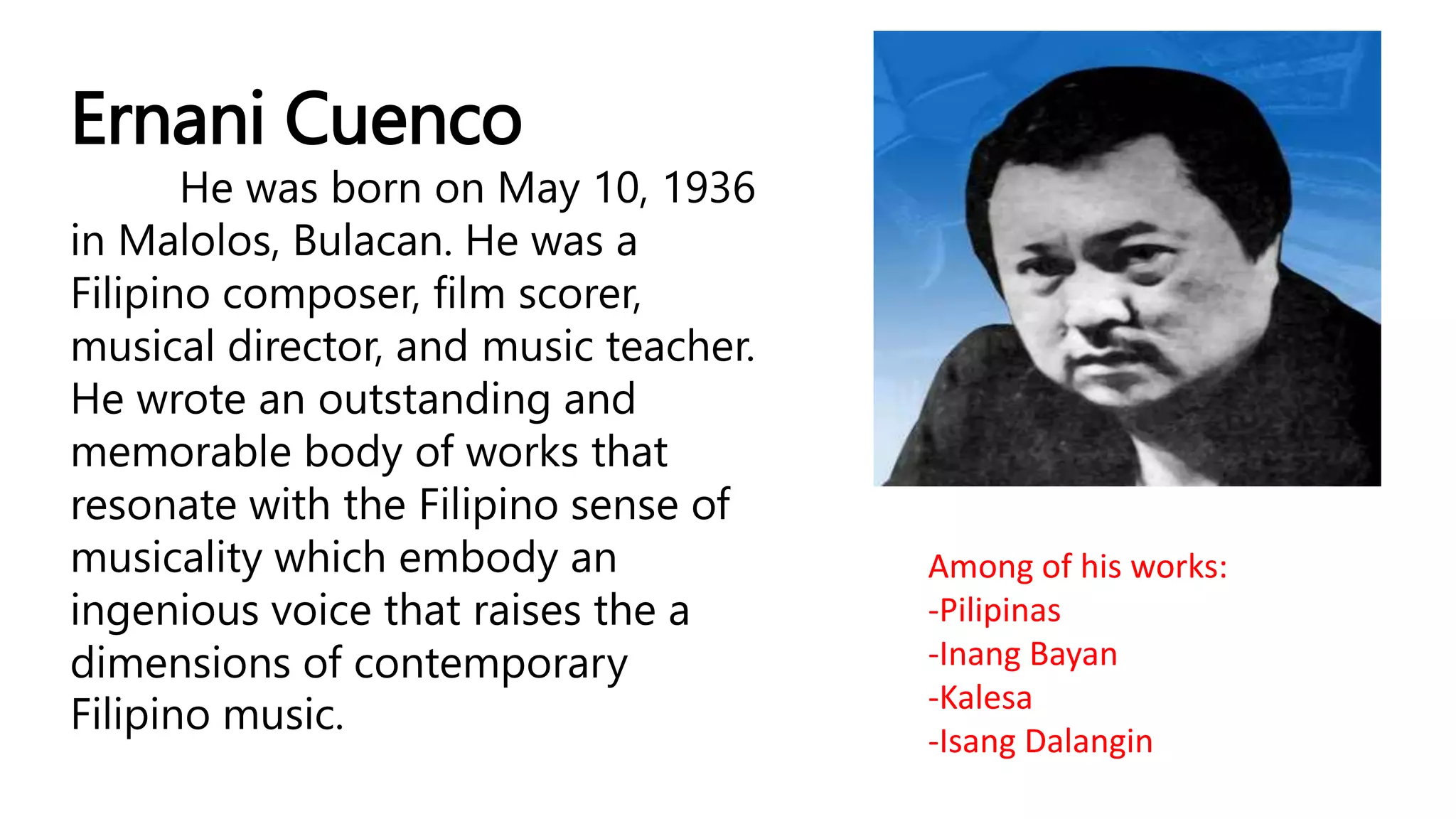 Modern Filipino Musician and Songwriter | PPTX