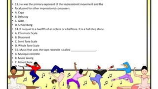 Music Week 1-QUARTER 1.pptxMusic of the 20th Century: Impressionism | PPTX