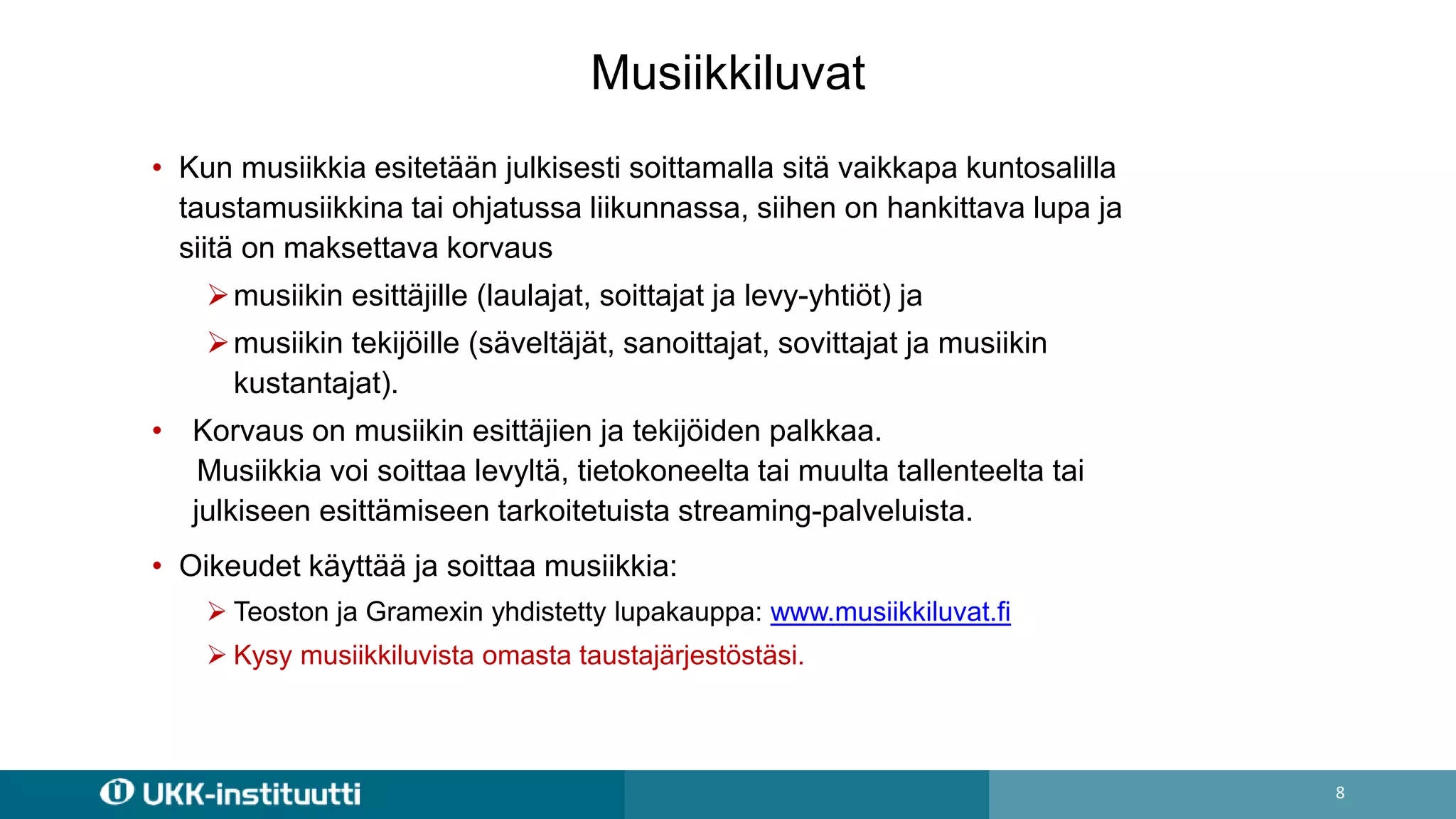 Musiikin käyttö – vertaisohjaajan tietopaketti osa 4 | PPT