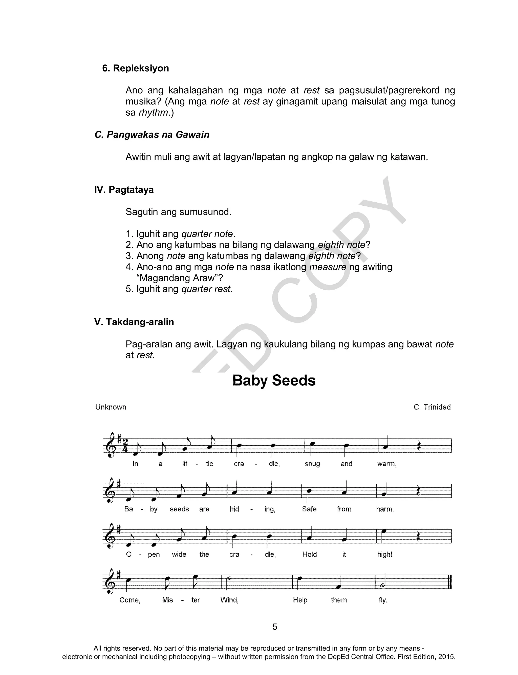 K TO 12 GRADE 4 TEACHER’S GUIDE IN MUSIKA (Q1-Q4) | PDF