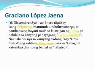 Graciano Lopez Jaena Talambuhay