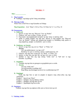 Musika v 1 st grading | DOCX