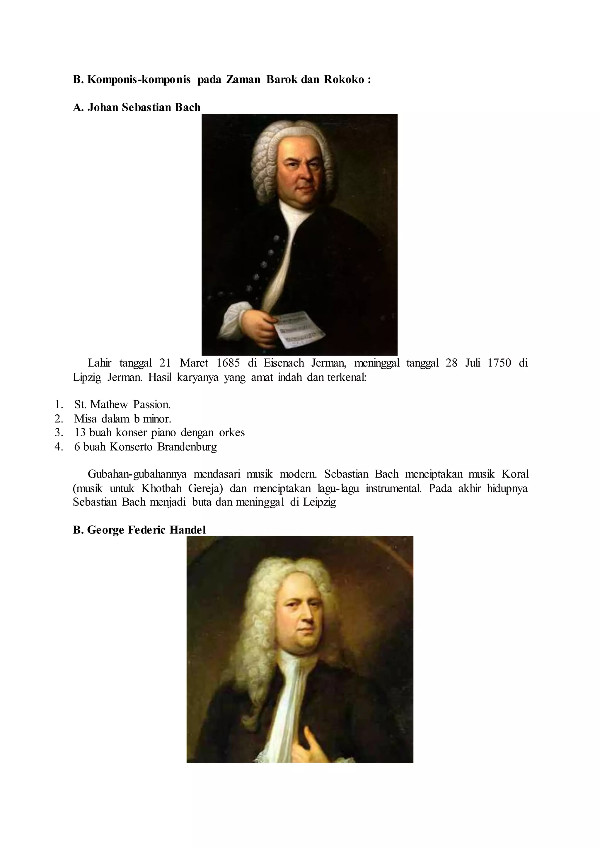 Musik barok dan rokoko | DOCX