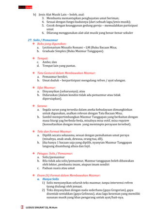 Musda LP3KD Sumut - Musik Liturgi | PDF