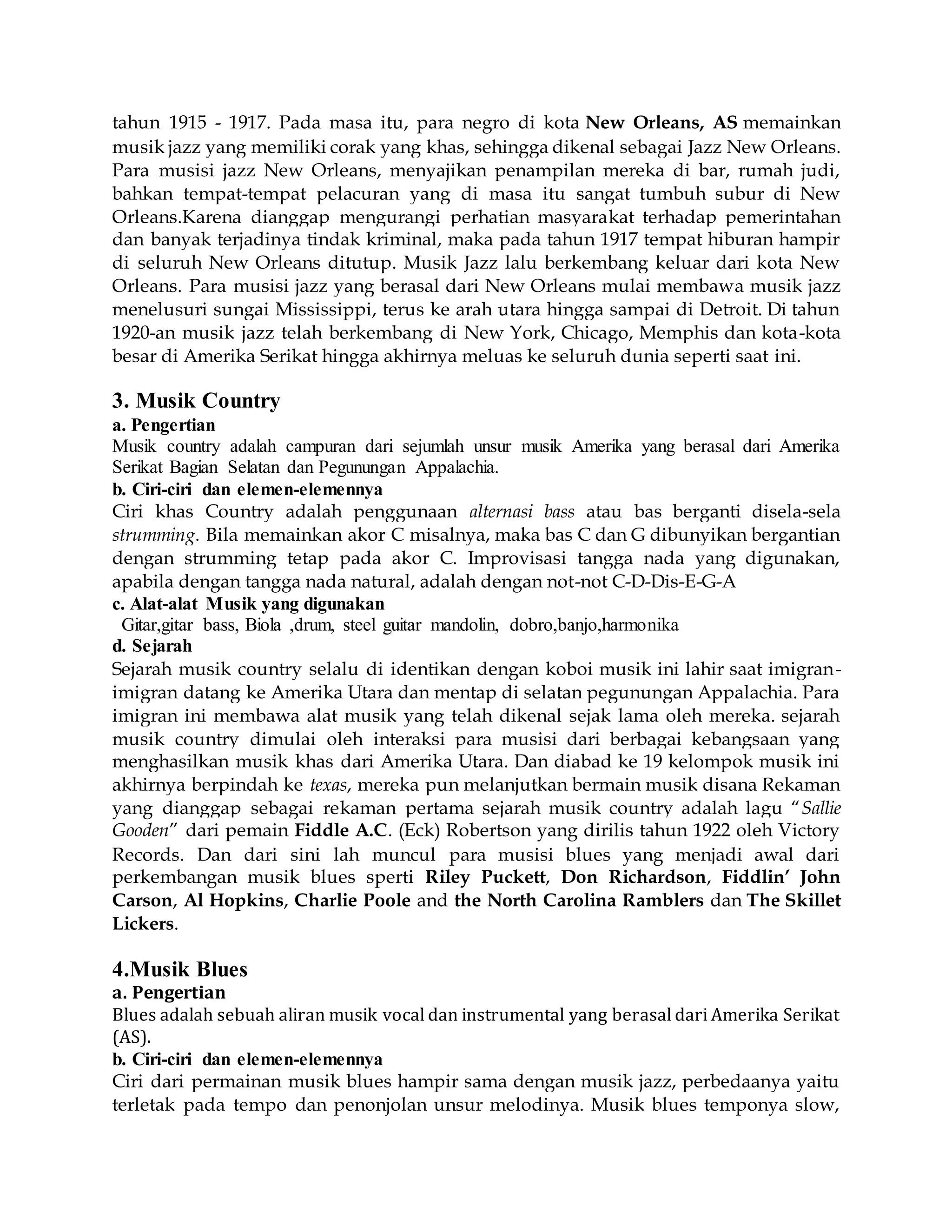 Musik mancanegara | DOCX