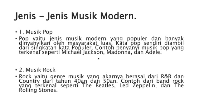 ppt bahan ajar musik modern untuk murid smp | PPT