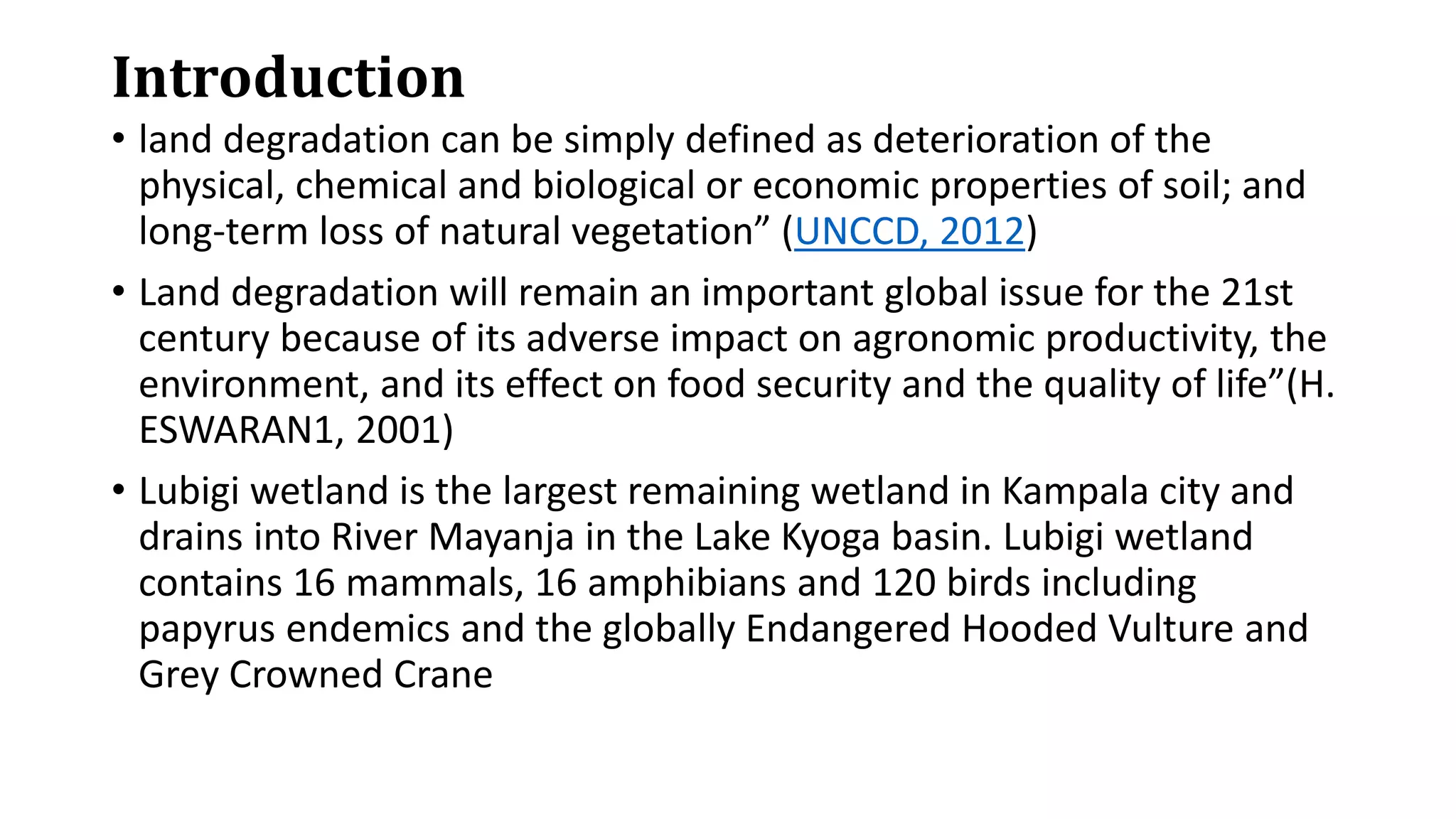 A gis conceptual model for land degradation, Musinguzi Martin | PPT