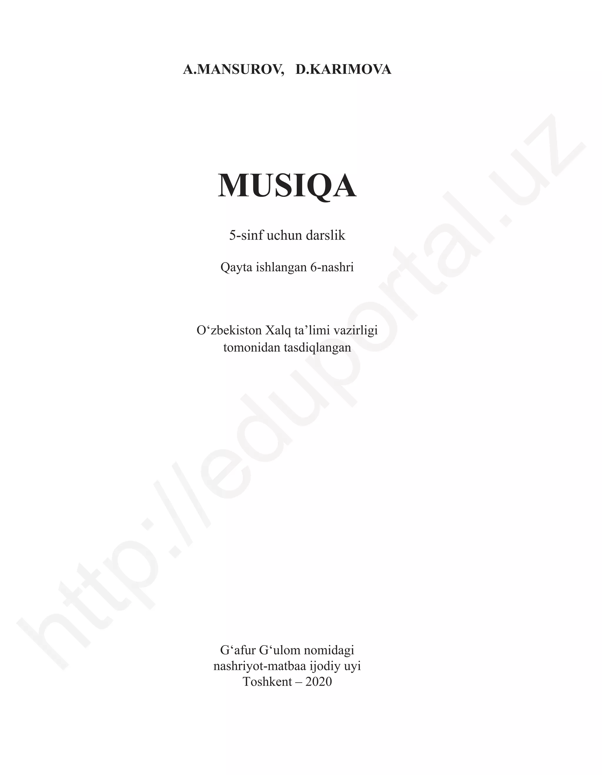 Musiqa 5 sinf | PDF