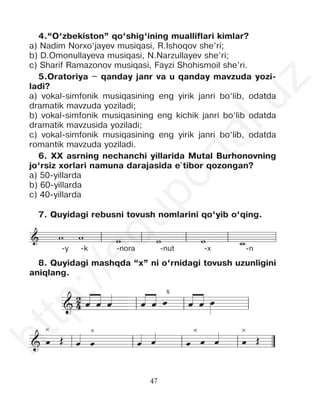 Musiqa 5 sinf | PDF