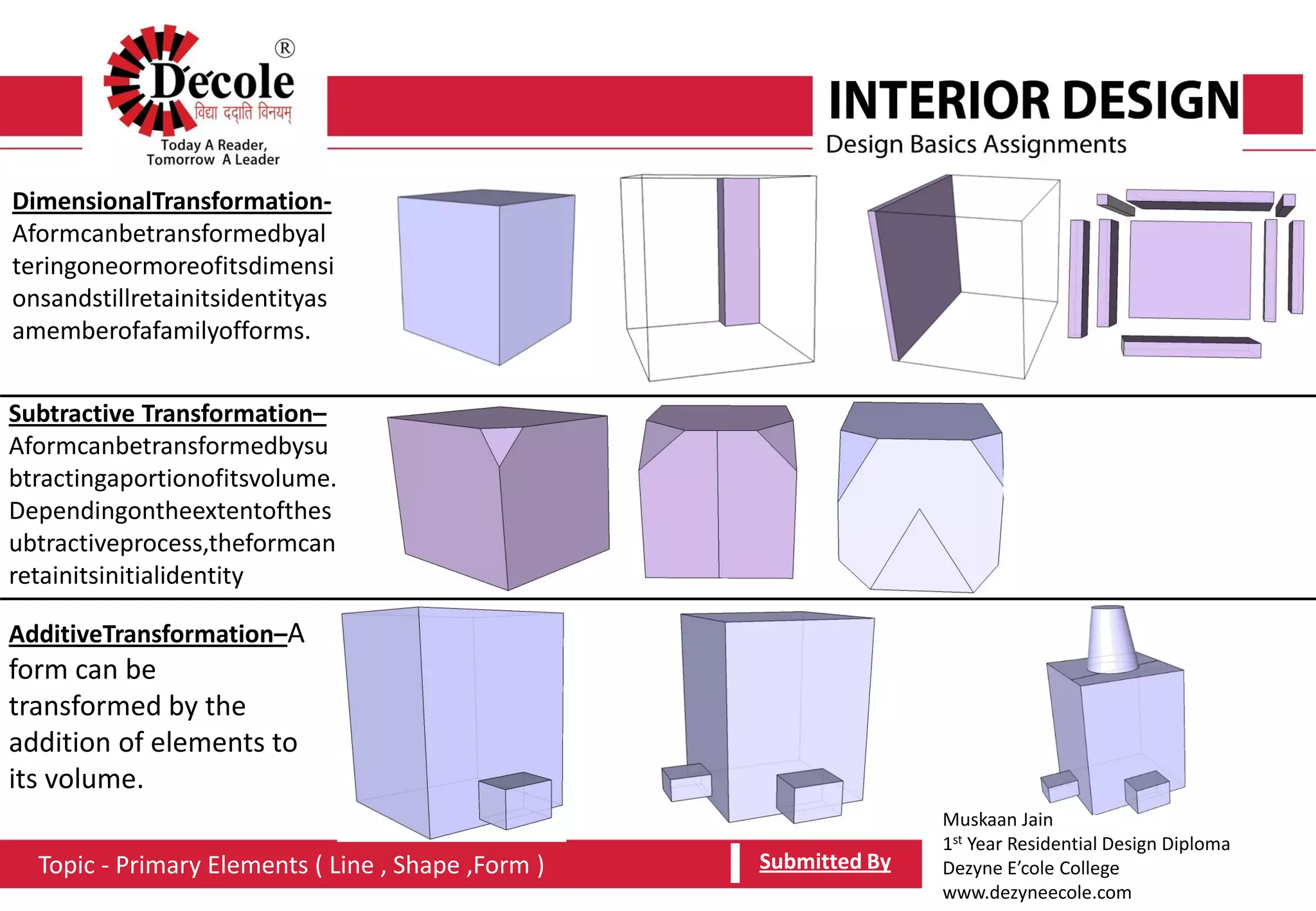 Muskaan Jain,Interior Design , Dezyne E'cole College. | PPT