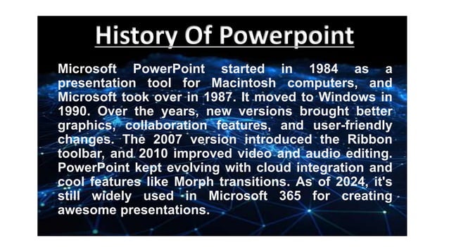 History of PowerPoint.pptx | Computer Software and Applications | Computing